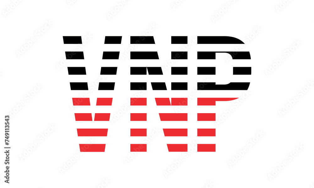 VNP three initial letter iconic line negative space minimal logo design ...