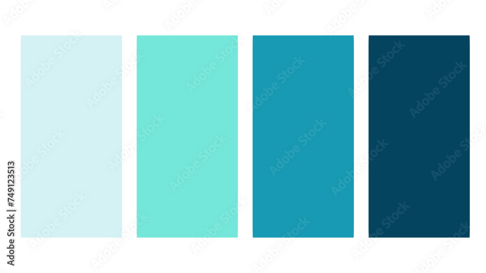 Blue color palette. Set of bright color palette combination in rgb hex ...