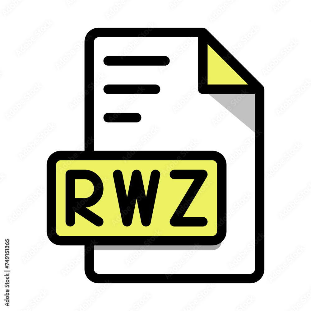 RWZ File Format Icon. type file extension, Editable Bold Outline With ...