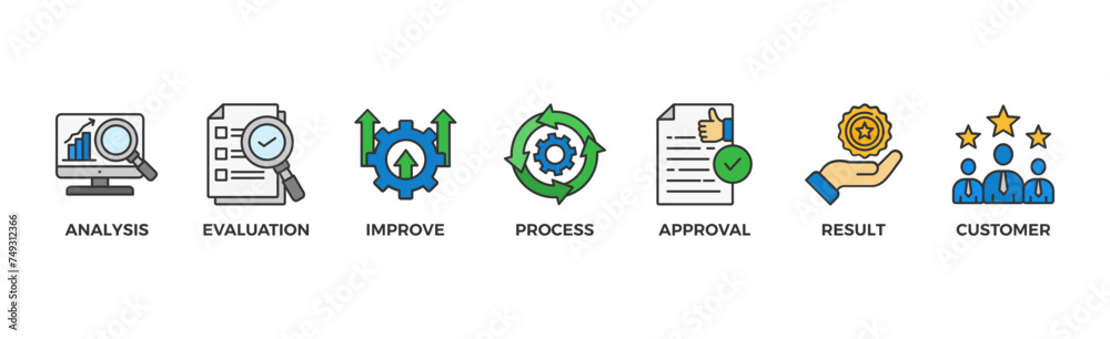 Quality control banner web icon vector illustration concept for product ...