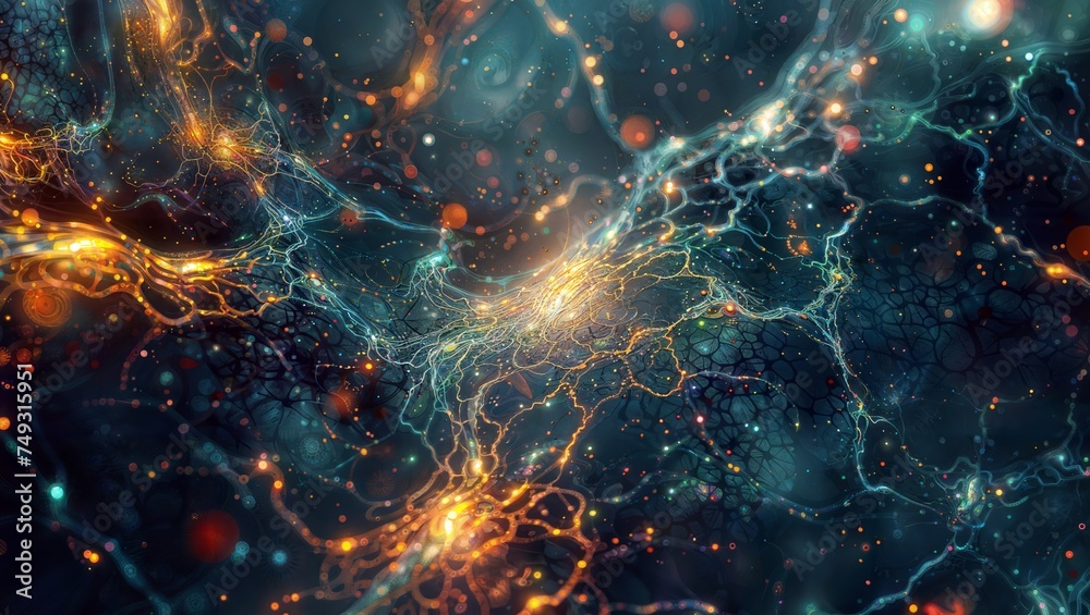 Neural Network Symphony: Stunning artwork depicting a vibrant neural ... Neural Network Symphony: Stunning artwork depicting a vibrant neural ...