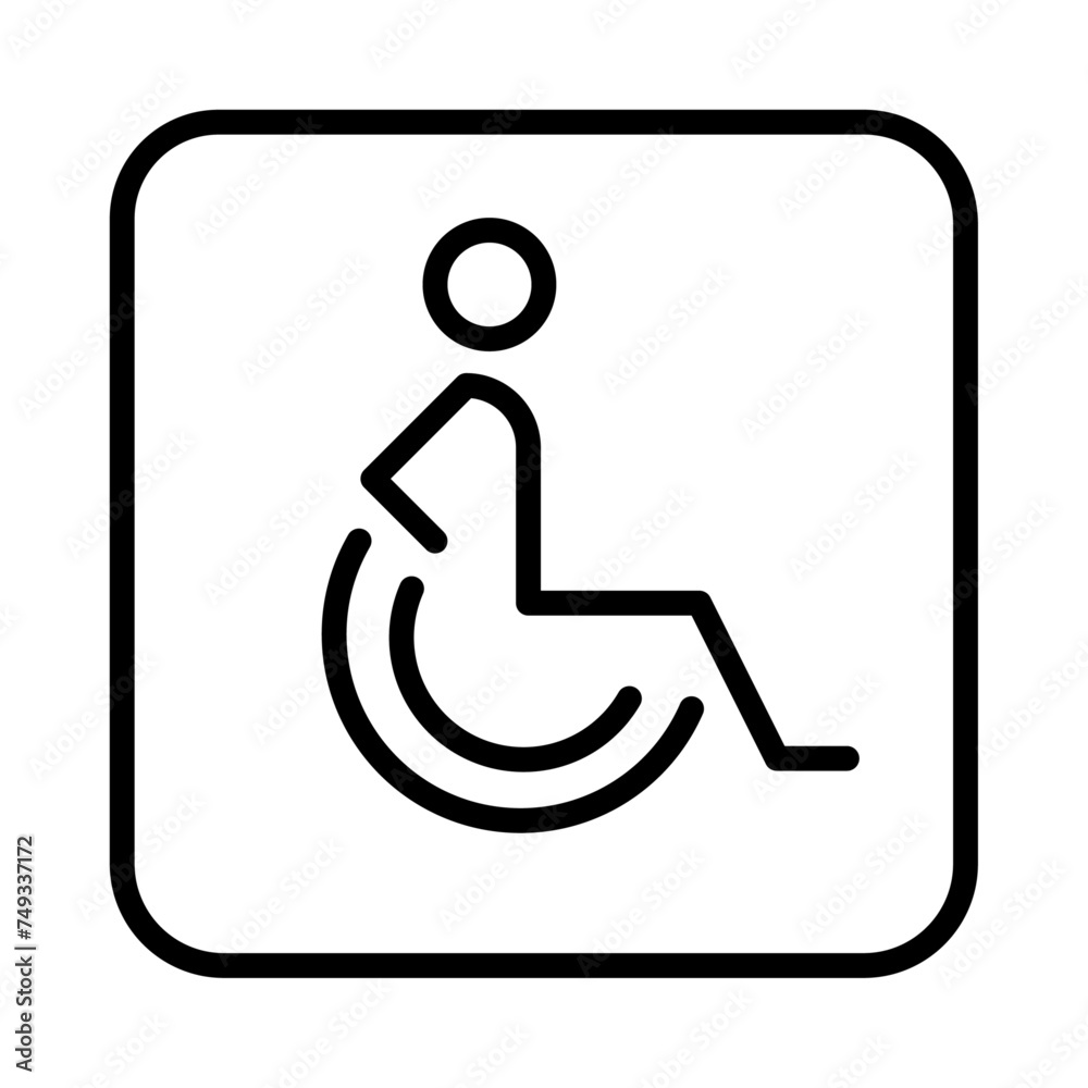 Disabled wheelchair icon. Disable symbol logo, isolated on white ...