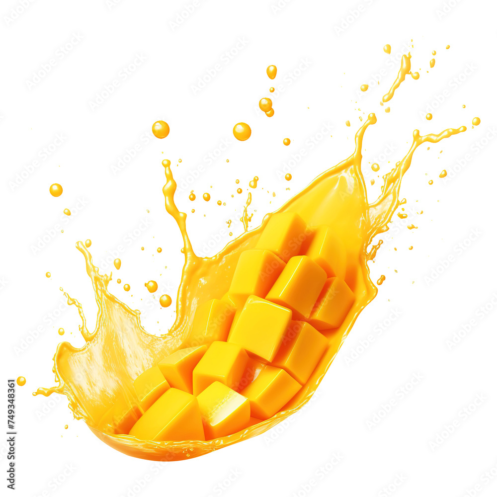 Mango juice splash isolated on transparent background Remove png ...