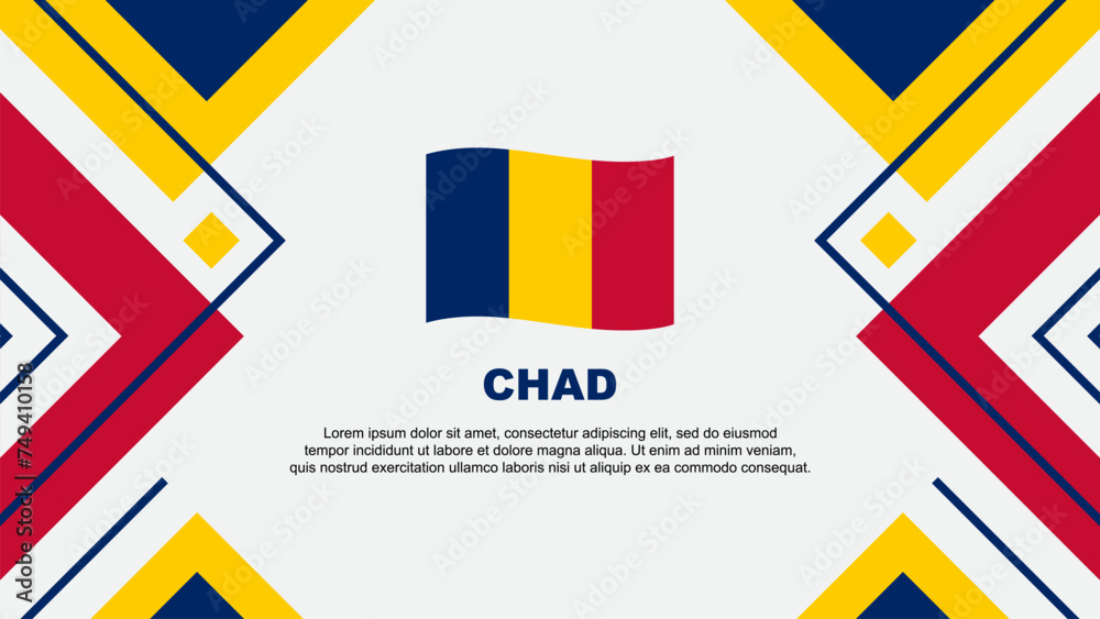 Chad Flag Abstract Background Design Template. Chad Independence Day ...