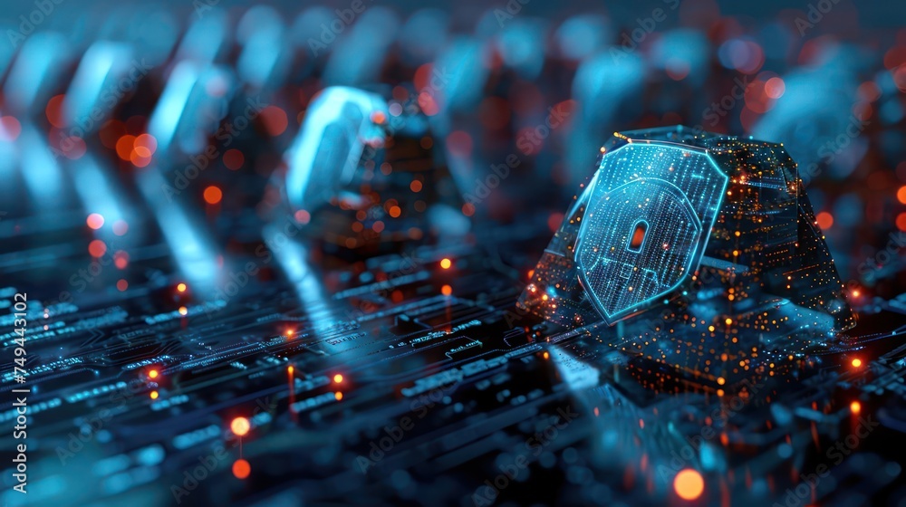 Visualize the synergy of data security layers with an image of ...