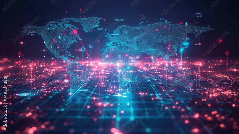 Logistics international delivery concept, World map with logistic ...