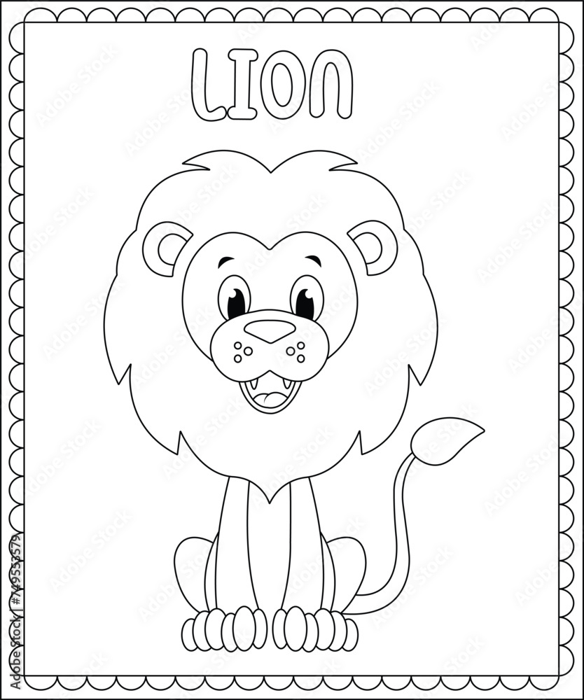 Big and simple coloring page for kids Stock Vector | Adobe Stock
