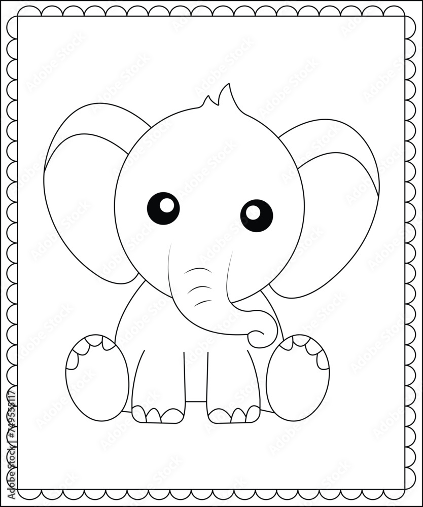 big and simple coloring page for children Stock Vector | Adobe Stock