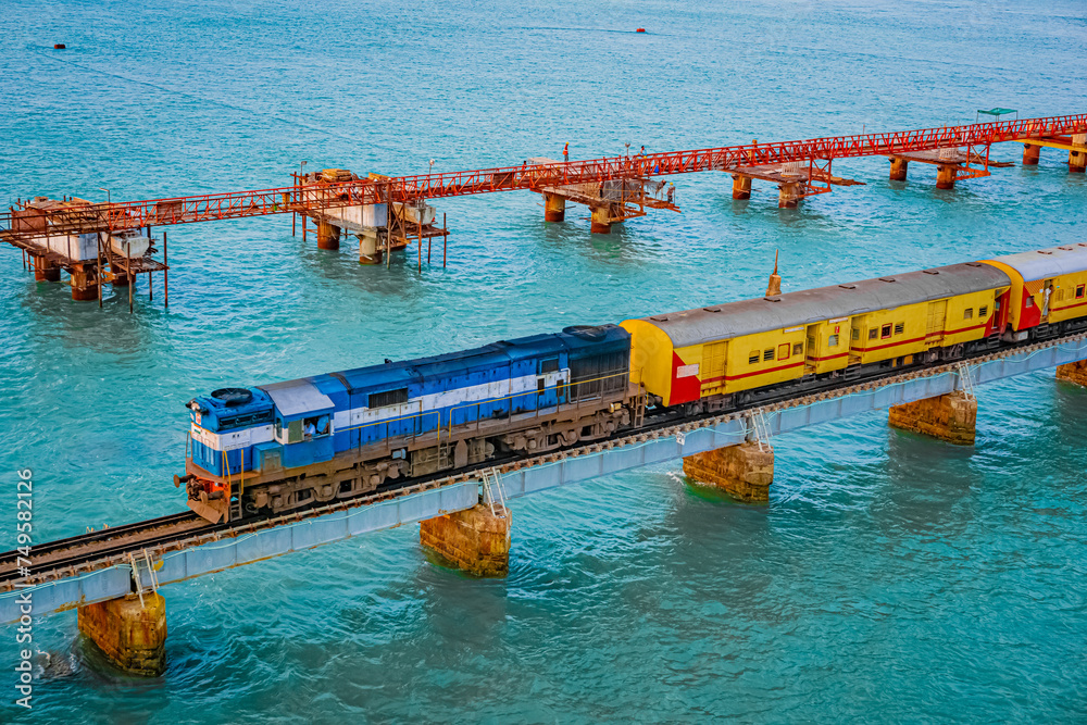 Pamban Bridge is a railway bridge that connects the town of Mandapam in ...