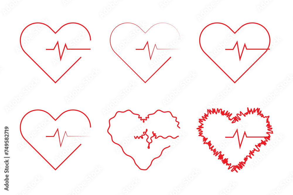 ECG heart beat line icon symbol, Heart beat pulse hospital logo sign ...