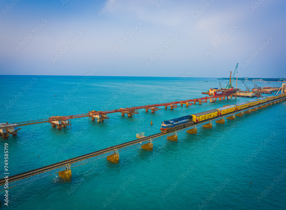 Pamban Bridge is a railway bridge that connects the town of Mandapam in mainland India with ...