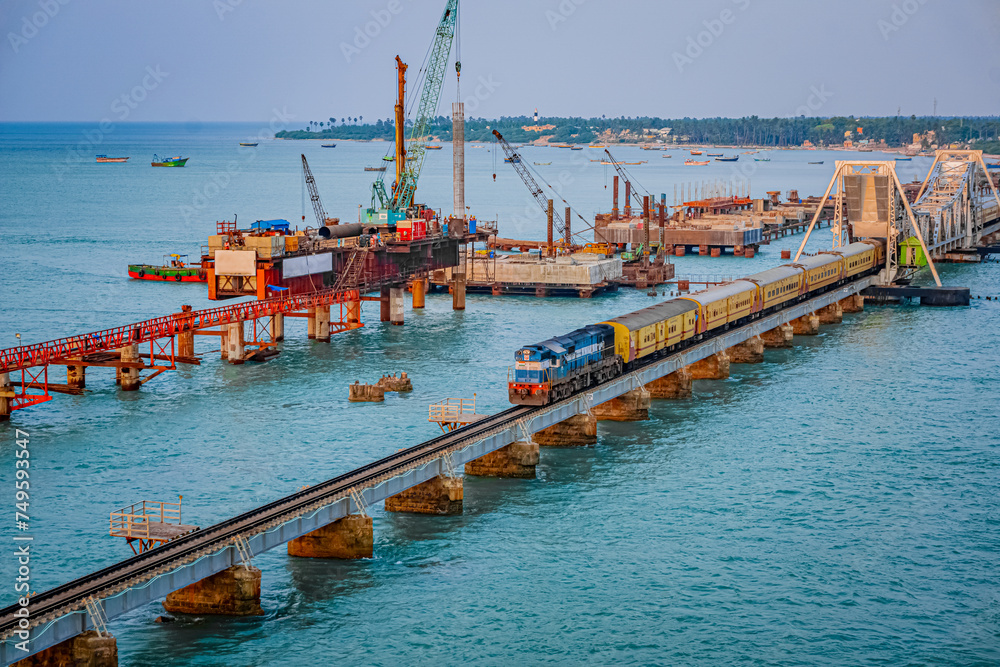 Pamban Bridge is a railway bridge that connects the town of Mandapam in mainland India with ...