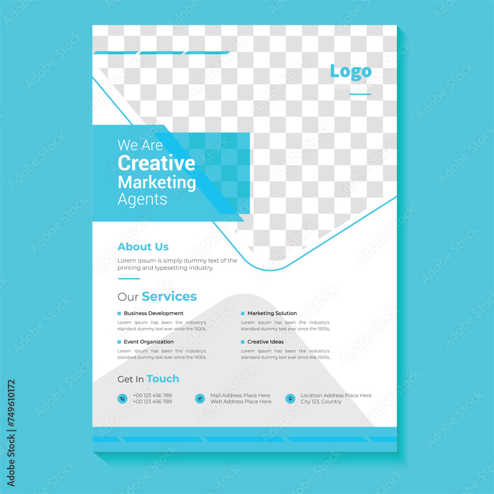 Business conference flyer template or online live webinar and corporate ...