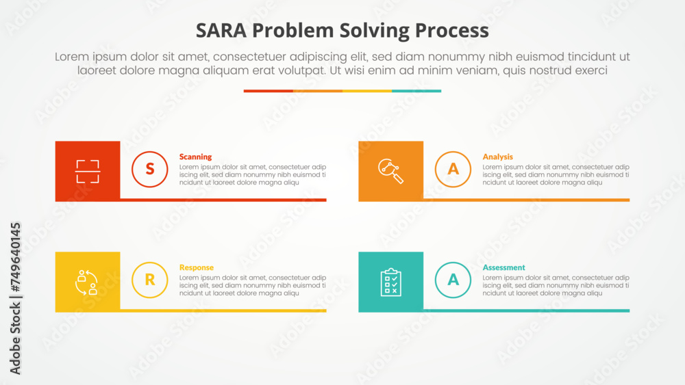 SARA model problem solving infographic concept for slide presentation ...