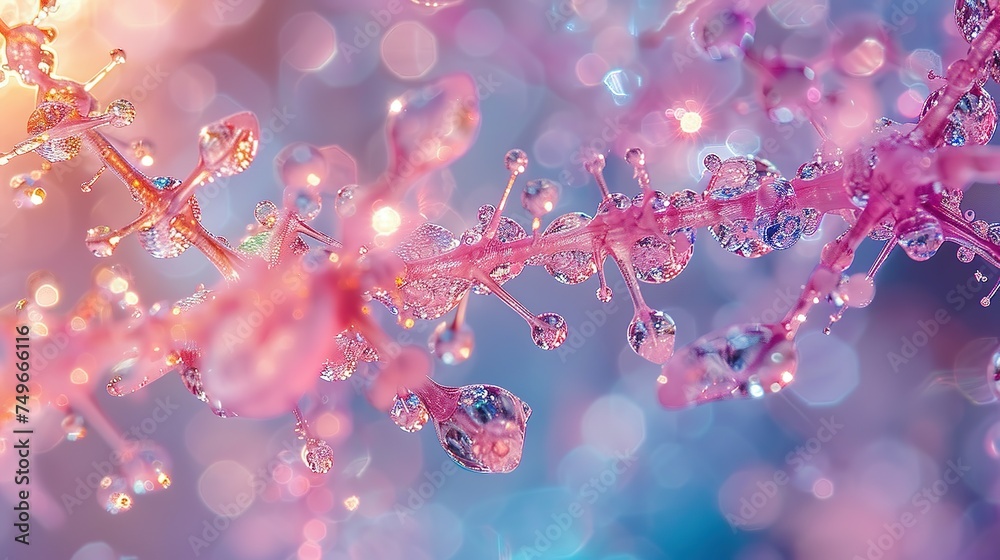 A macro photo of a microscope slide showing the intricate molecular ...