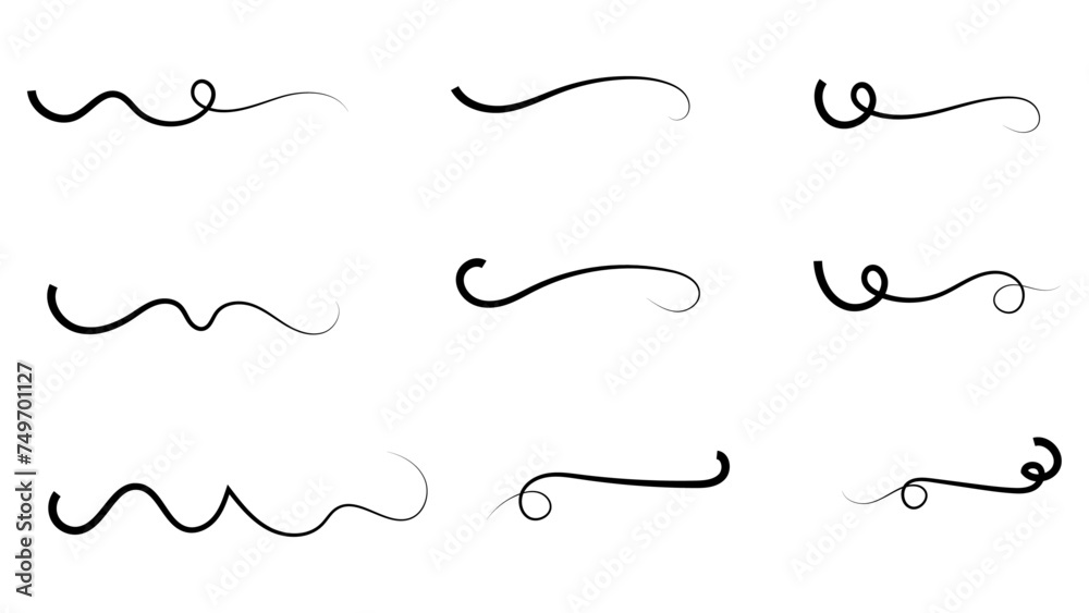 Image vectorielle Stock Swashes swoops and swishes calligraphy signs ...