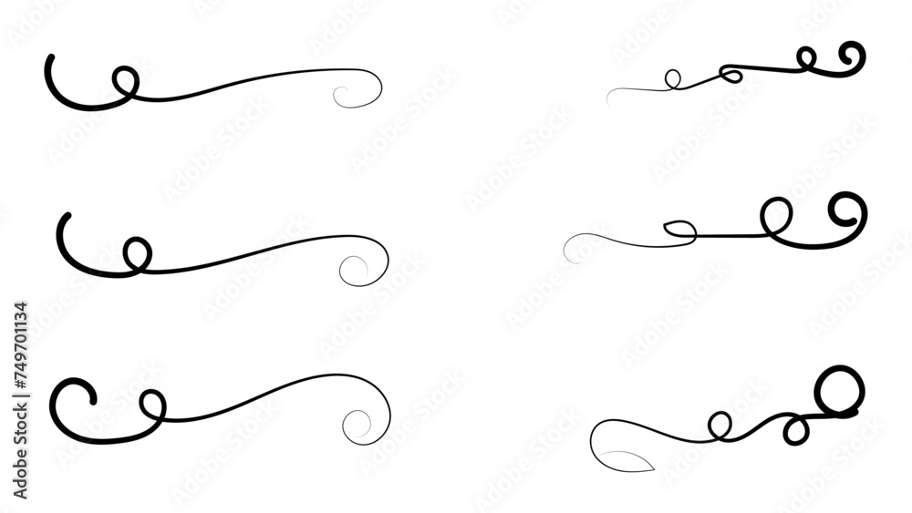 Vector de Stock Swashes swoops and swishes calligraphy signs sets ...