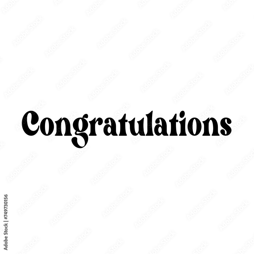 Hand drawn lettering black Congratulations on white background. Modern ...