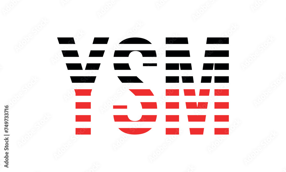 YSM three initial letter iconic line negative space minimal logo design vector template ...