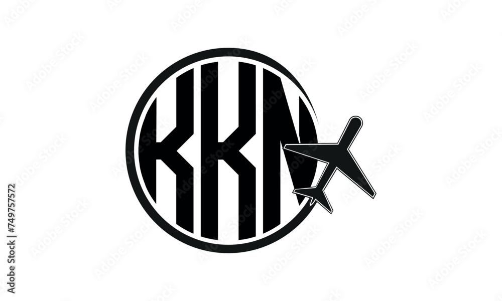 KKN three initial letter circle tour & travel agency logo design vector ...