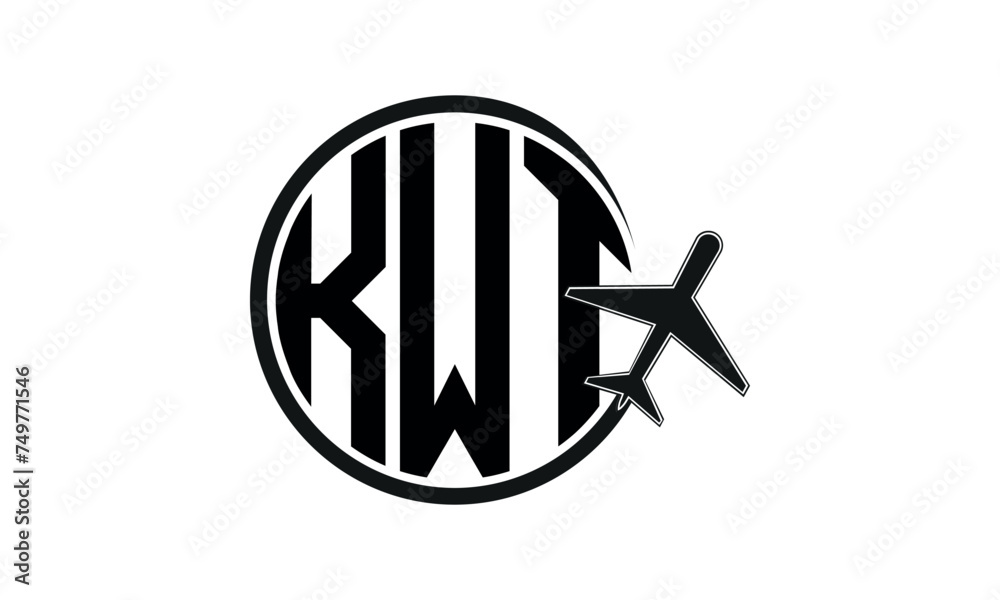 KWT three initial letter circle tour & travel agency logo design vector ...