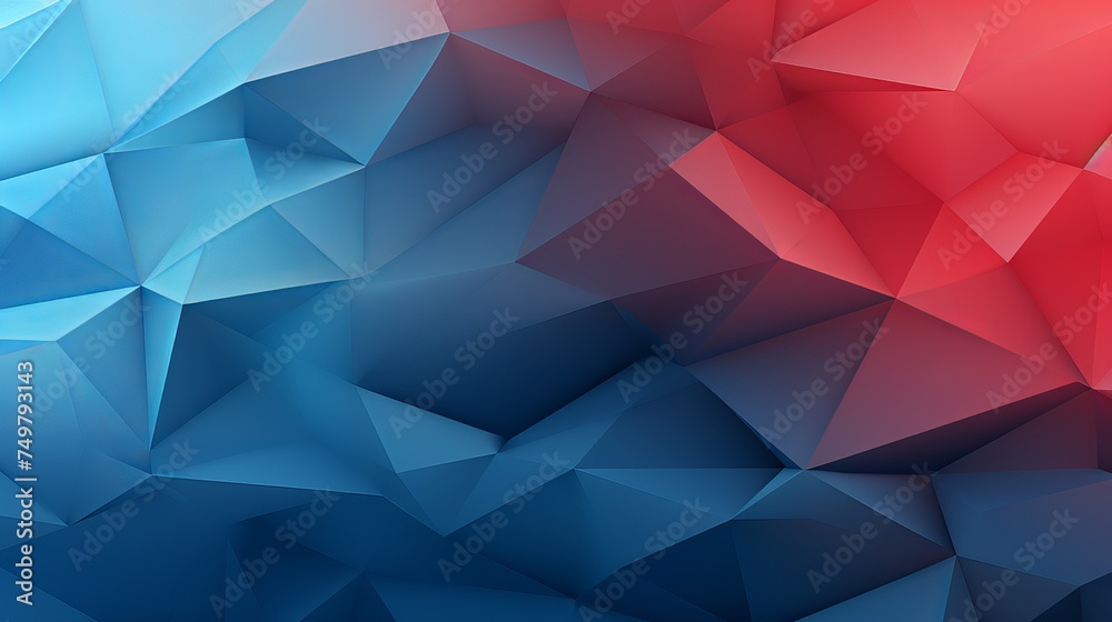 Abstract Paper Poly Background from Tetrahedrons - Blue to Red Gradient ...