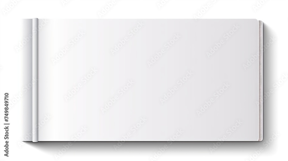 Horizontal Closed Book Mockup Isolated on Transparent Background. White ...