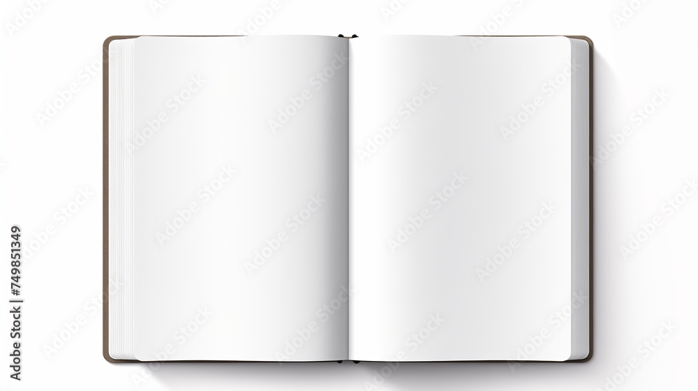 Open Book Mockup Isolated on Transparent Background. Realistic Blank ...