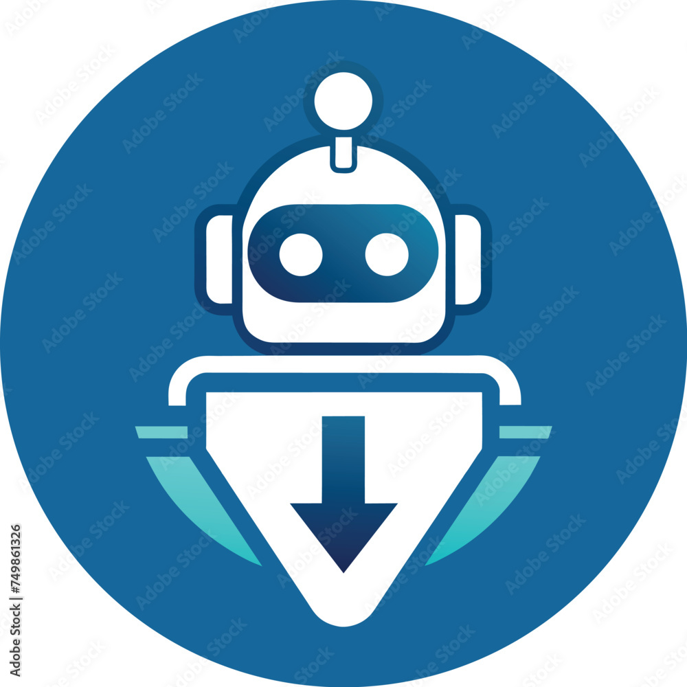 download file logo, cloud robot logo, robot icon, artificial ...
