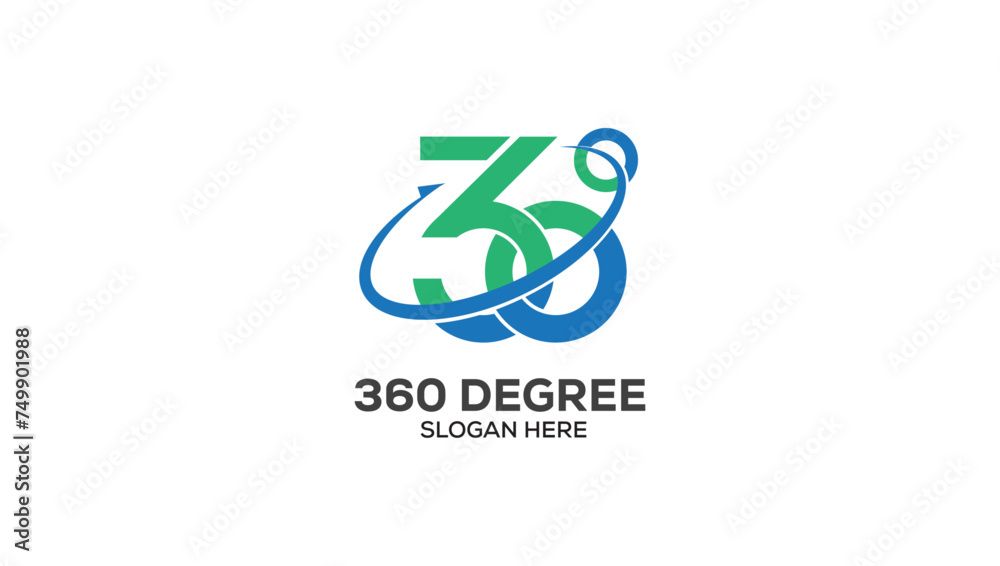 360 degree modern business vector logo, circular logo, overlapping ...