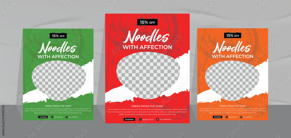 Special noodles Flyer design and restaurant fast food menu poster ...