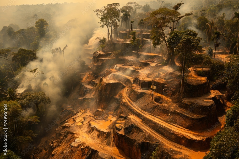 Amazon rainforest fire forest destruction deforestation ecological ...