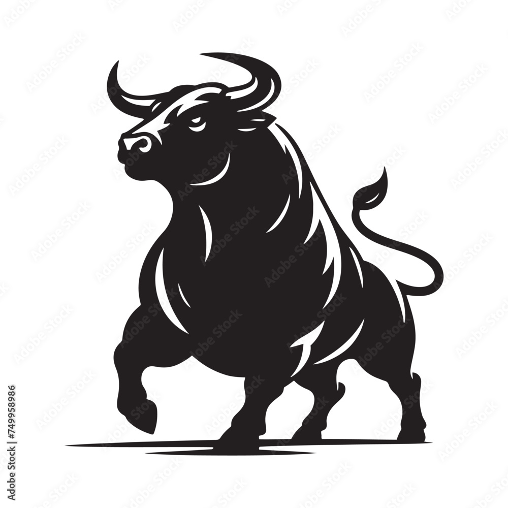 Furious Charge: Vector Silhouette of an Angry Bull - Capturing the ...