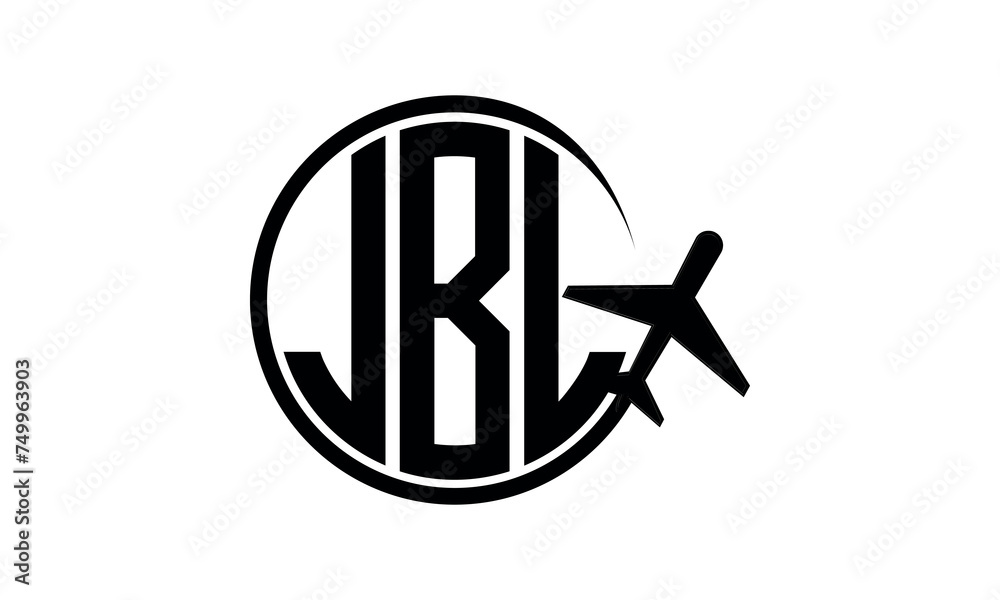 JBL three initial letter circle tour & travel agency logo design vector template. hajj Umrah ...