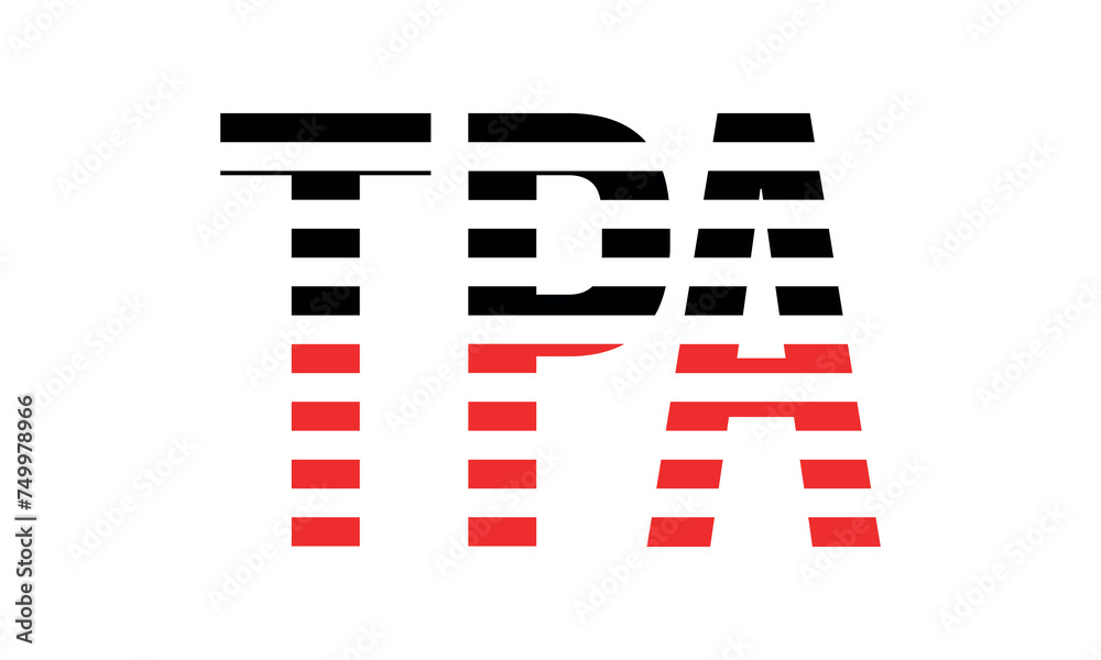 TPA three initial letter iconic line negative space minimal logo design ...