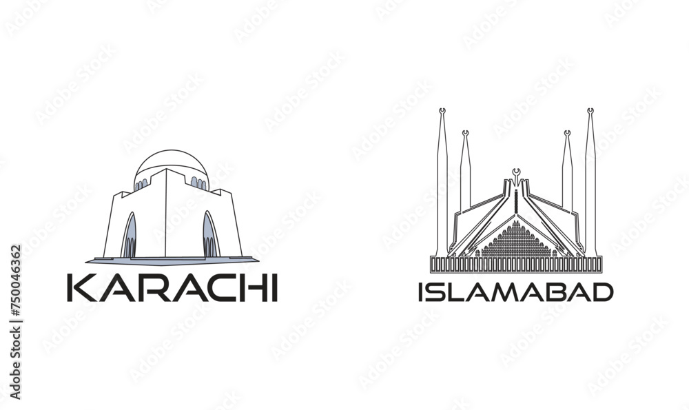 Karachi pakistan quaid,s tomb vector logo icon-Islamabad pakistan ...