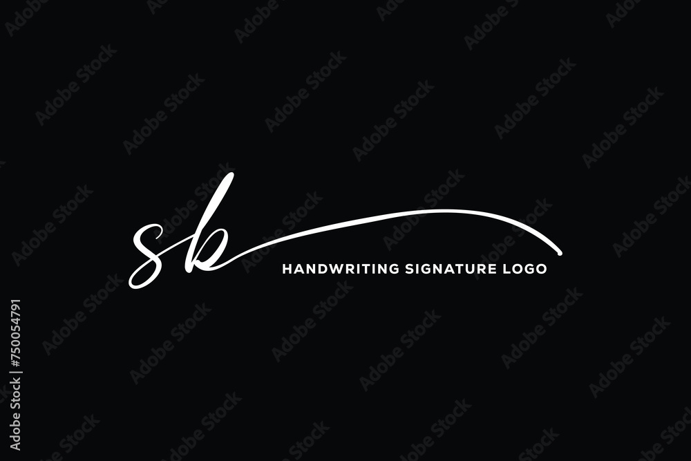 SB initials Handwriting signature logo. SB Hand drawn Calligraphy ...
