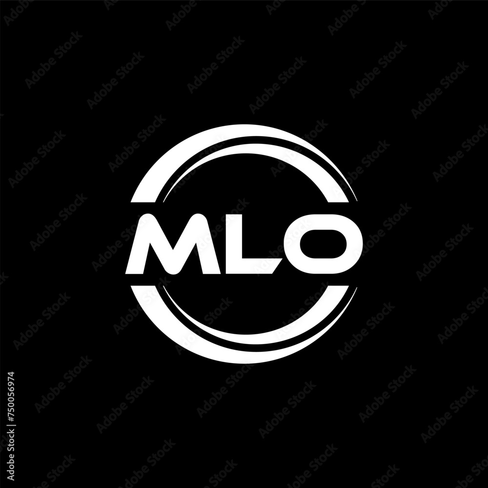Image vectorielle Stock MLO letter logo design with black background in ...