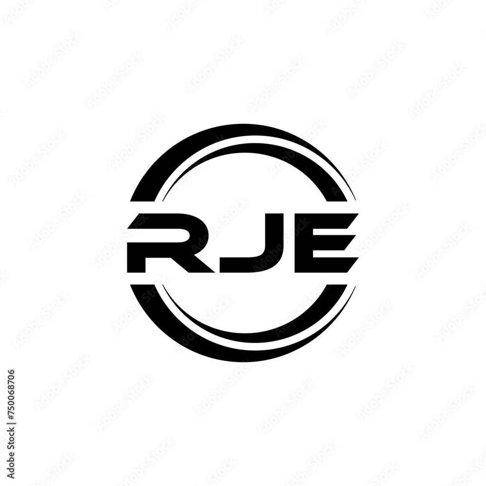 RJEE letter logo design with white background in illustrator, vector ...