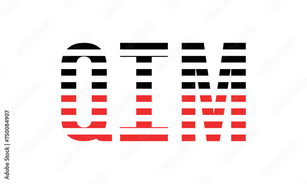 QIM three initial letter iconic line negative space minimal logo design ...