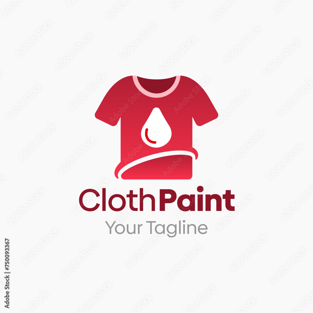 Vector Illustration for Cloth Paint Logo: A Design Template Merging ...