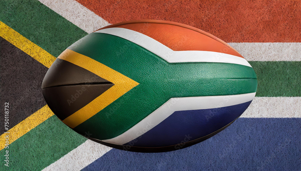Rugby ball in colours of the South African flag. Generative AI Stock ...