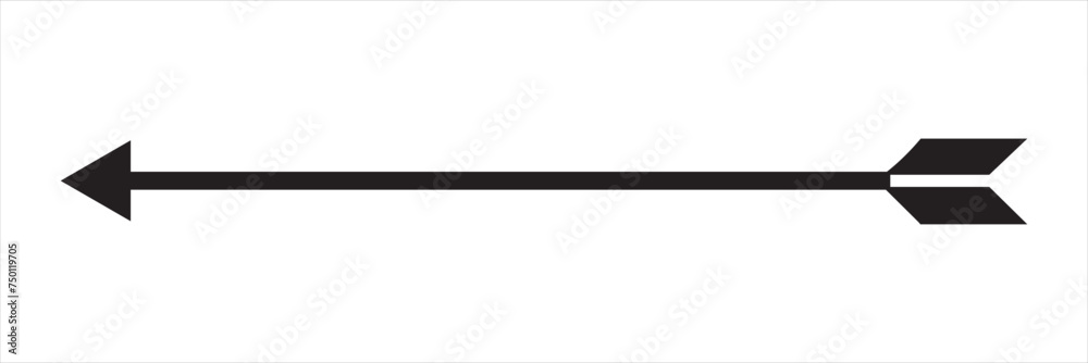 Straight line with point on start and arrow on finish. Symbol of ...