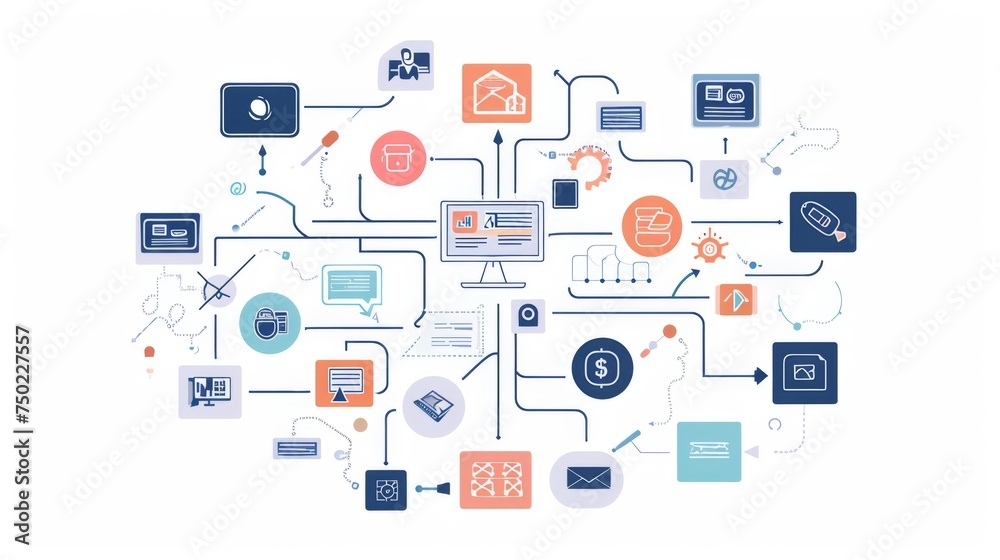 Simplified Data Navigation - Modern Flowchart Design - Business Process ...