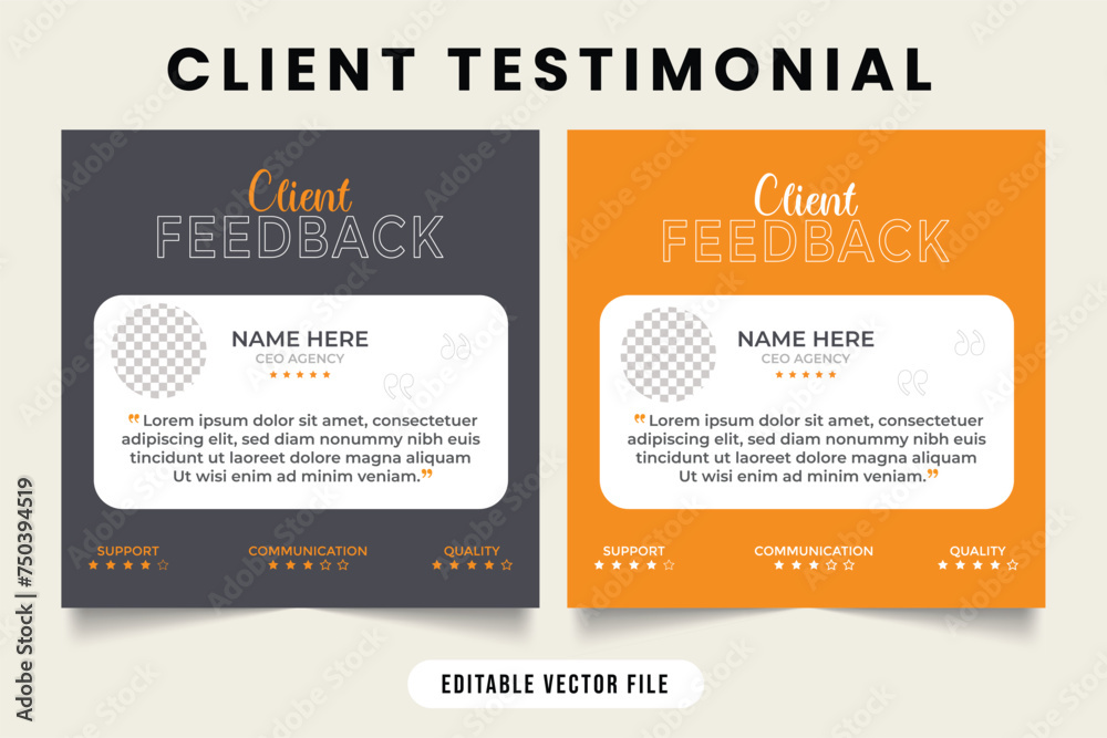 Customer service feedback template on a dark gray and yellow background ...
