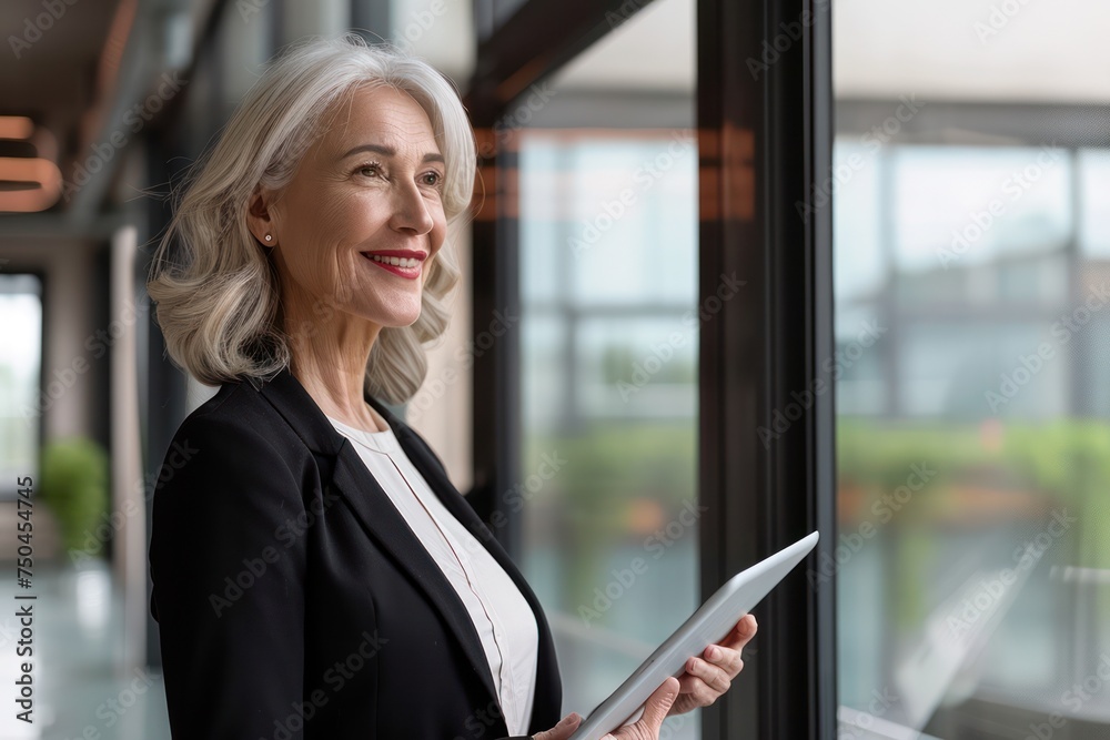 Smiling mature professional business woman bank manager, older happy ...