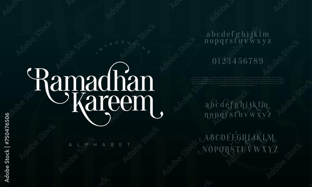 Kareem premium luxury arabic alphabet letters and numbers. Elegant ...