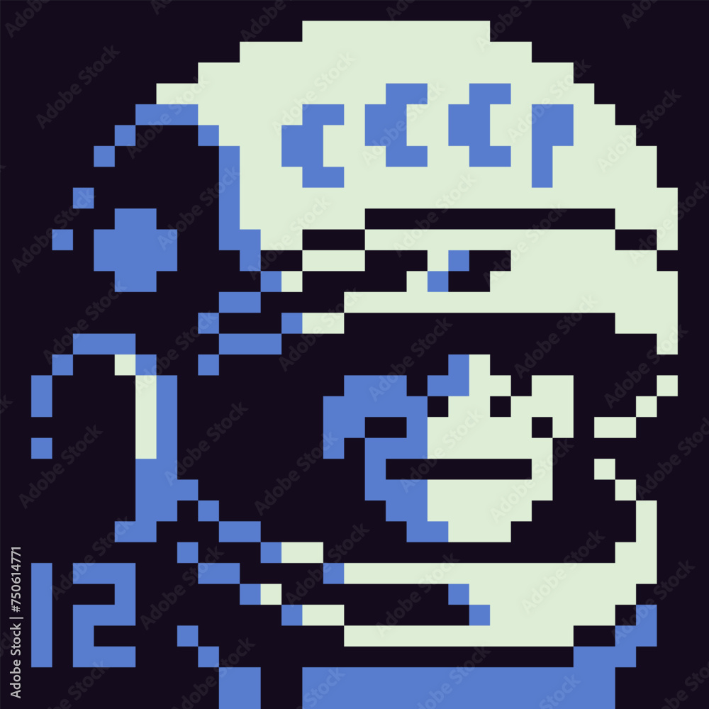 Astronaut, cosmonaut character, pixel art flat style. 8-bit. Game ...