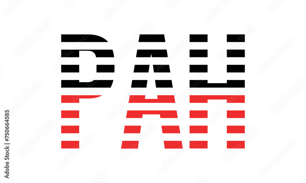 PAH three initial letter iconic line negative space minimal logo design ...