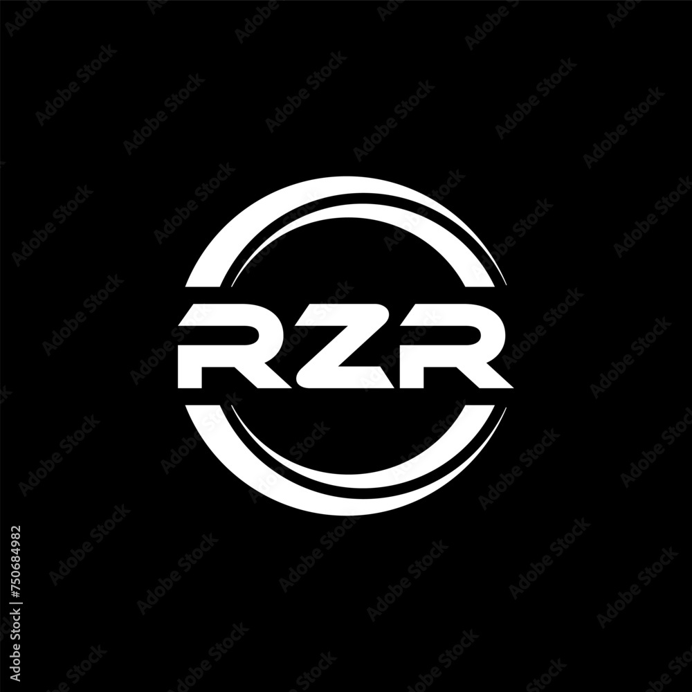 RZR letter logo design with black background in illustrator, vector ...